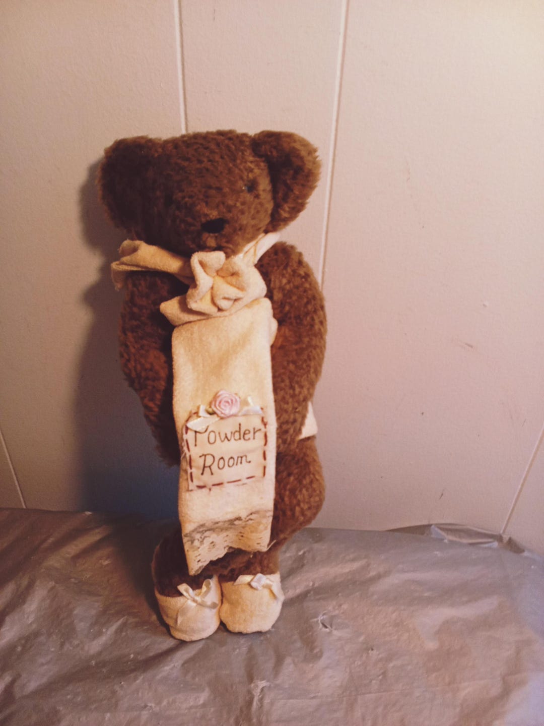 Powder Room Teddy Bear in Robe With Towel - Etsy