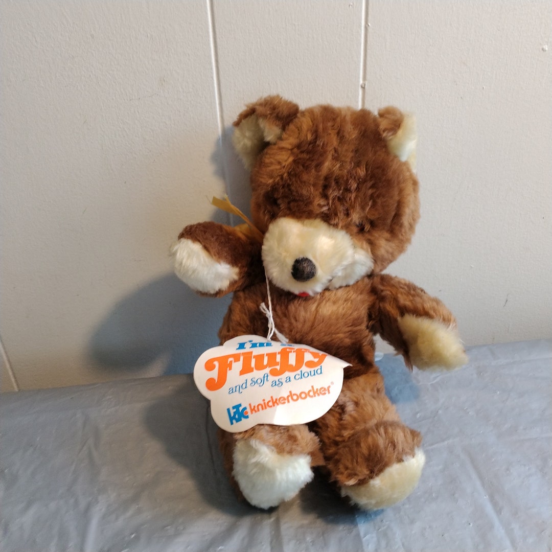 1970s Knickerbocker Plush Bear Toy, 1974 Fluffy Stuff Bear, Look & Read ...