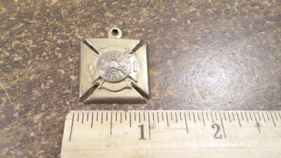 Vintage Fire Department Pendant - Gem