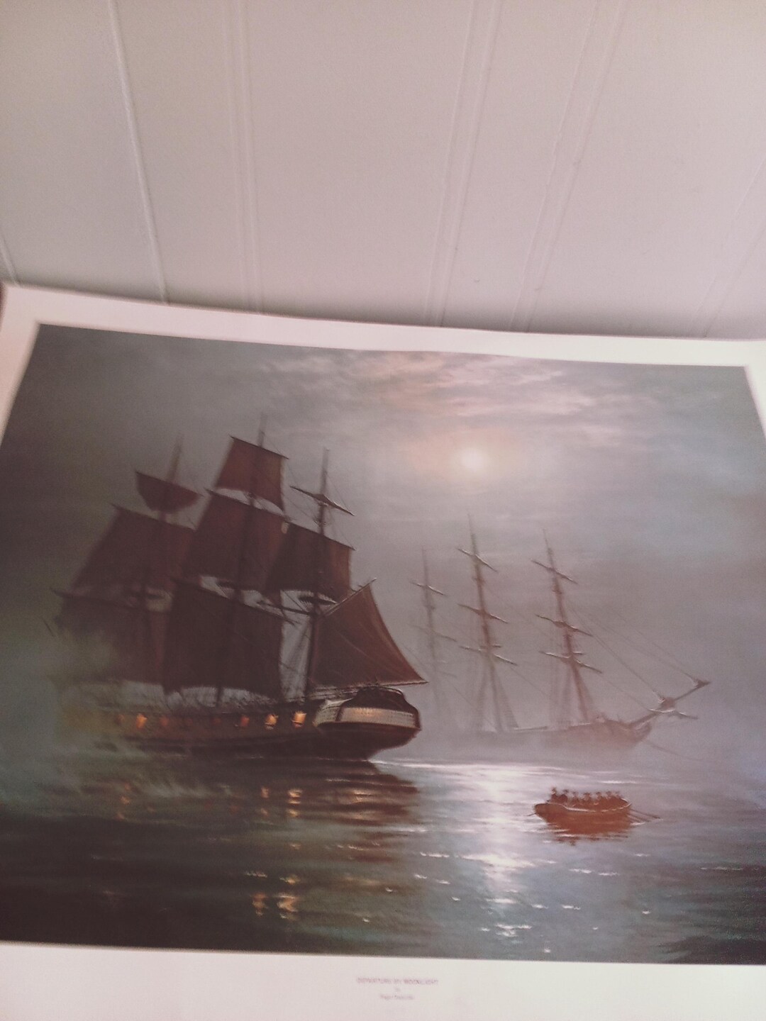 1980s Roger Desoutter Sailing Ships Print, Departure by Moonlight - Etsy