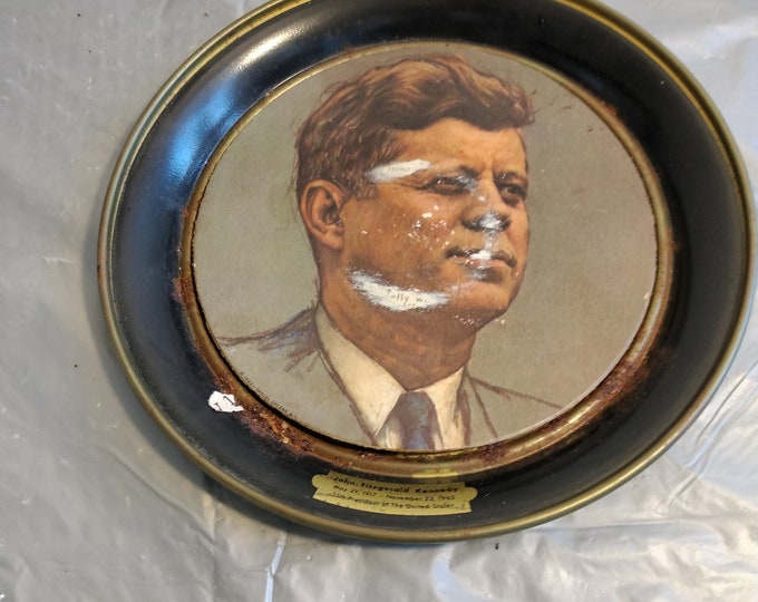 Vintage JFK John F Kennedy Metal Plate - Etsy