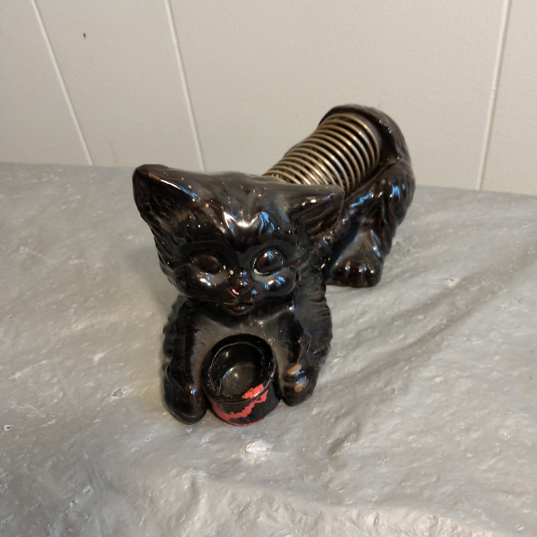 Vintage Black Cat Letter Note Pen Holder - Etsy