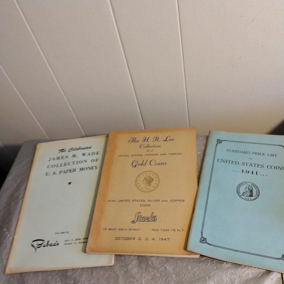 3 1940s Vintage Coin Paper Money Gold Coins Auction Catalogs, James ...