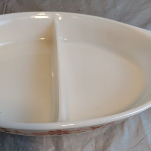 Vintage Pyrex Orange Floral Divided Dish Bowl, Pyrex Promotional, Look ...