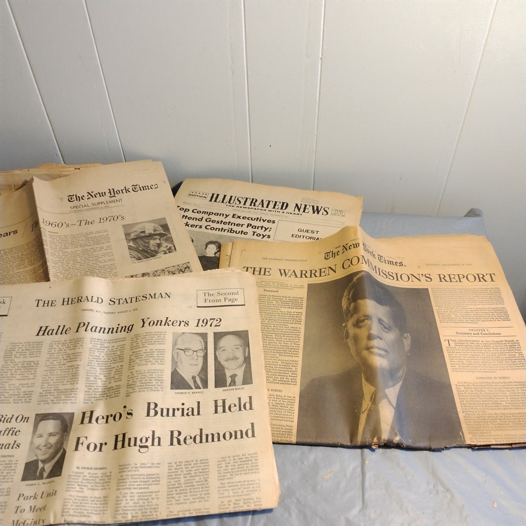1960s 1970s Newspapers, Kennedy Warren Commission, Illustrated News ...