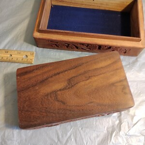 3 Carved Wooden Nesting Boxes With Metal Inlay, Wood Trinket Boxes - Etsy
