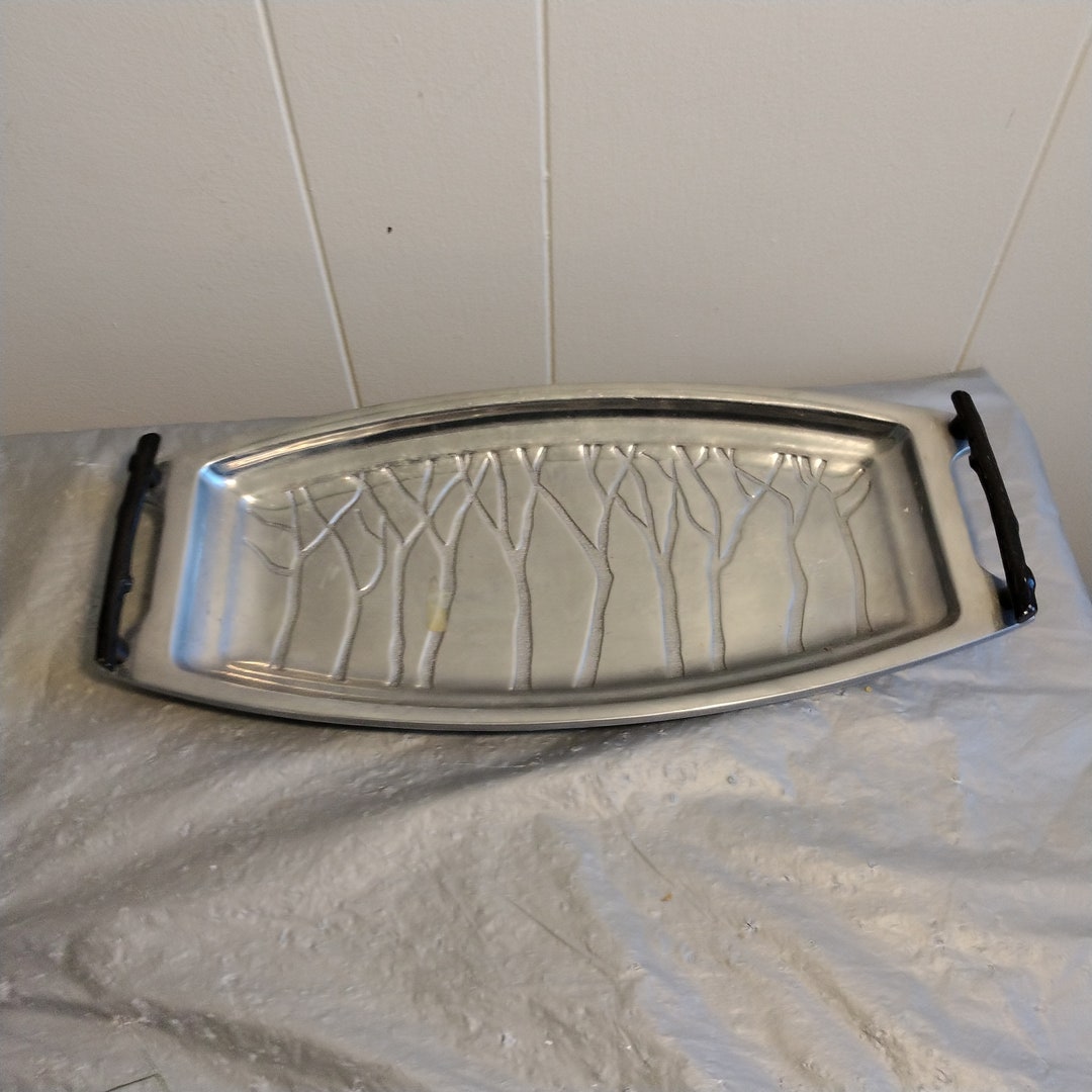 Vintage Lenox Metal Serving Tray With Handles, Lenox Tree Pattern 12 ...