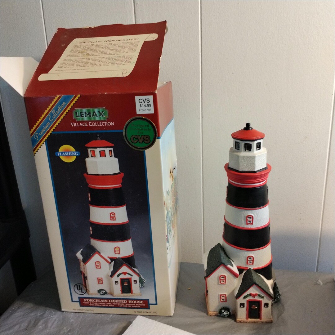Lemax Porcelain Light up Lighthouse With Box, Read Description - Etsy