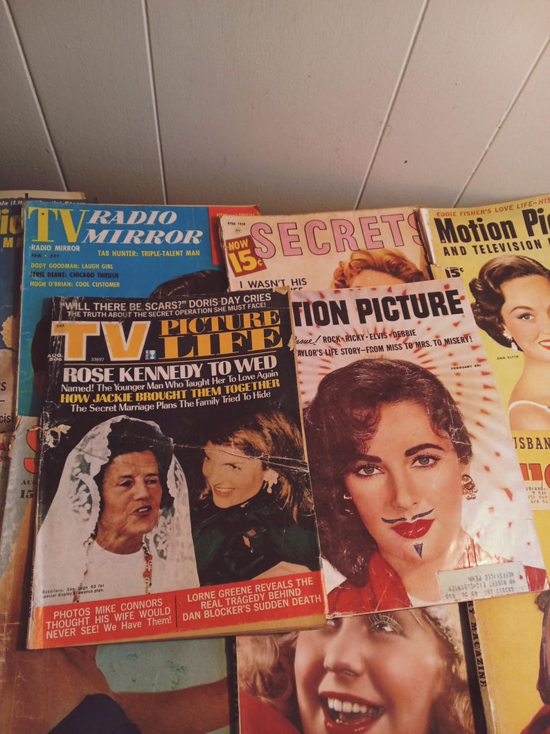 1940s 1950s Magazine Lot, TV Radio Mirror, Motion Picture Magazine ...