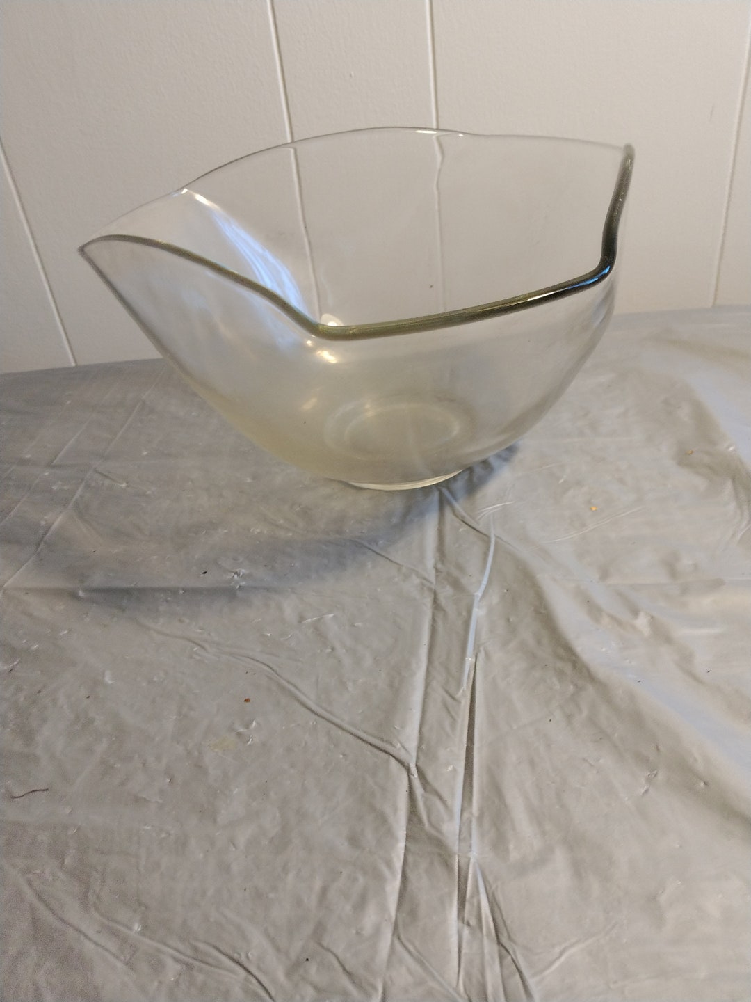 Vintage Large Clear Glass Fruit Bowl, Serving Bowl - Etsy