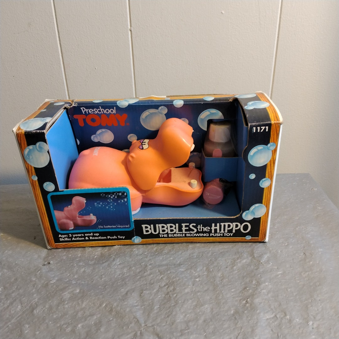 NOS 1990 Tomy Bubbles the Hippo Toy, Bubble Blowing Hippopotamus - Etsy