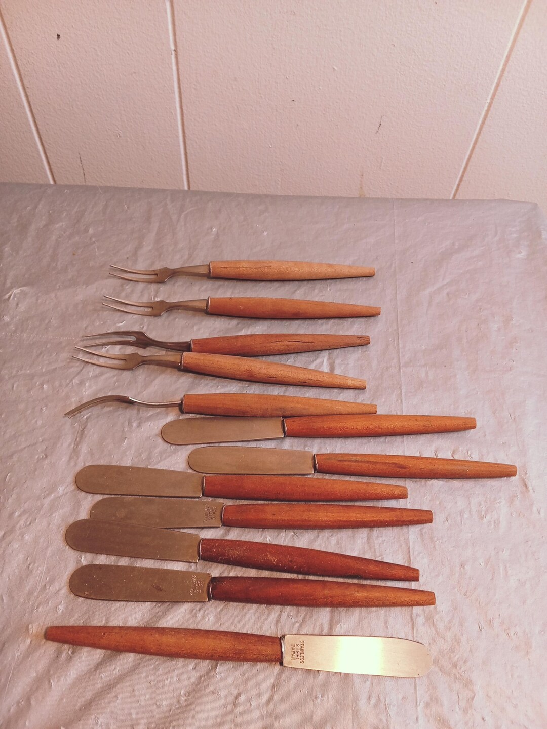 Lot Vintage Japan Wood Handle Cocktail Forks Spreaders - Etsy