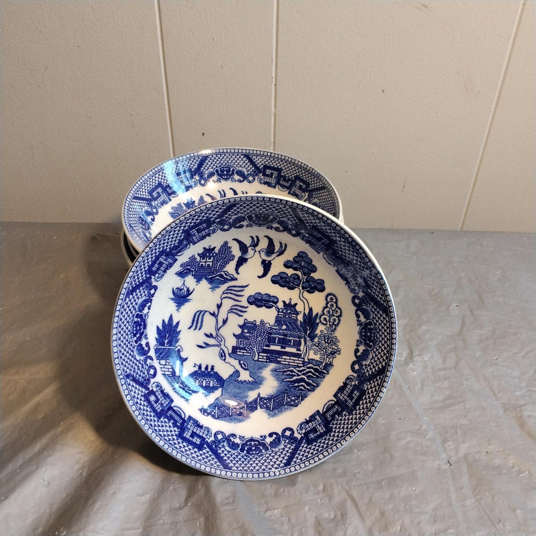 5 Flair Japan Blue Willow Bowls 603, Vintage Japan - Etsy