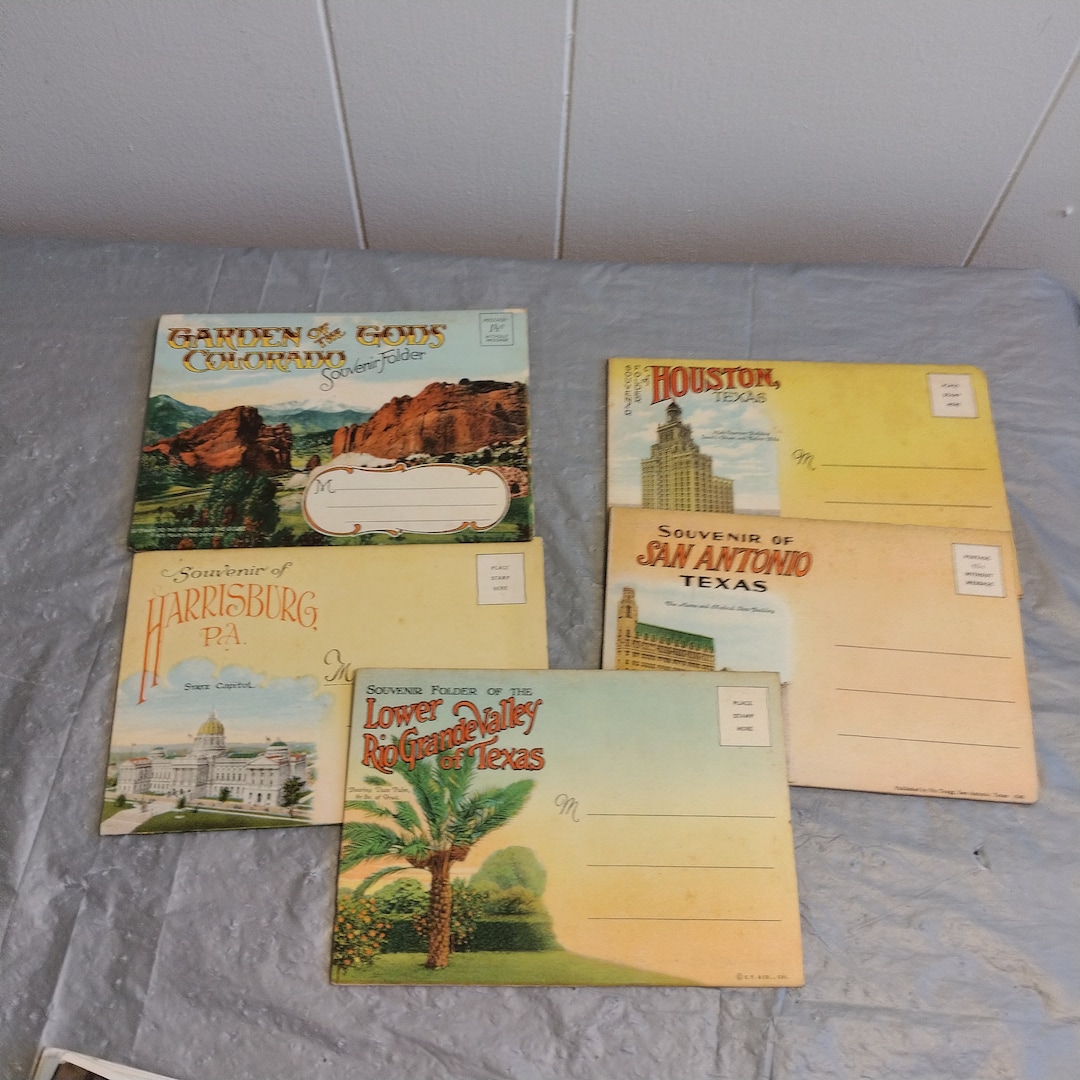 Lot Vintage Souvenir Postcard Picture Books, Fold Out Postcards - Etsy