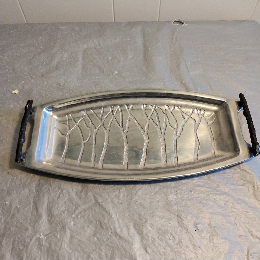 Vintage Lenox Metal Serving Tray With Handles, Lenox Tree Pattern 12 ...