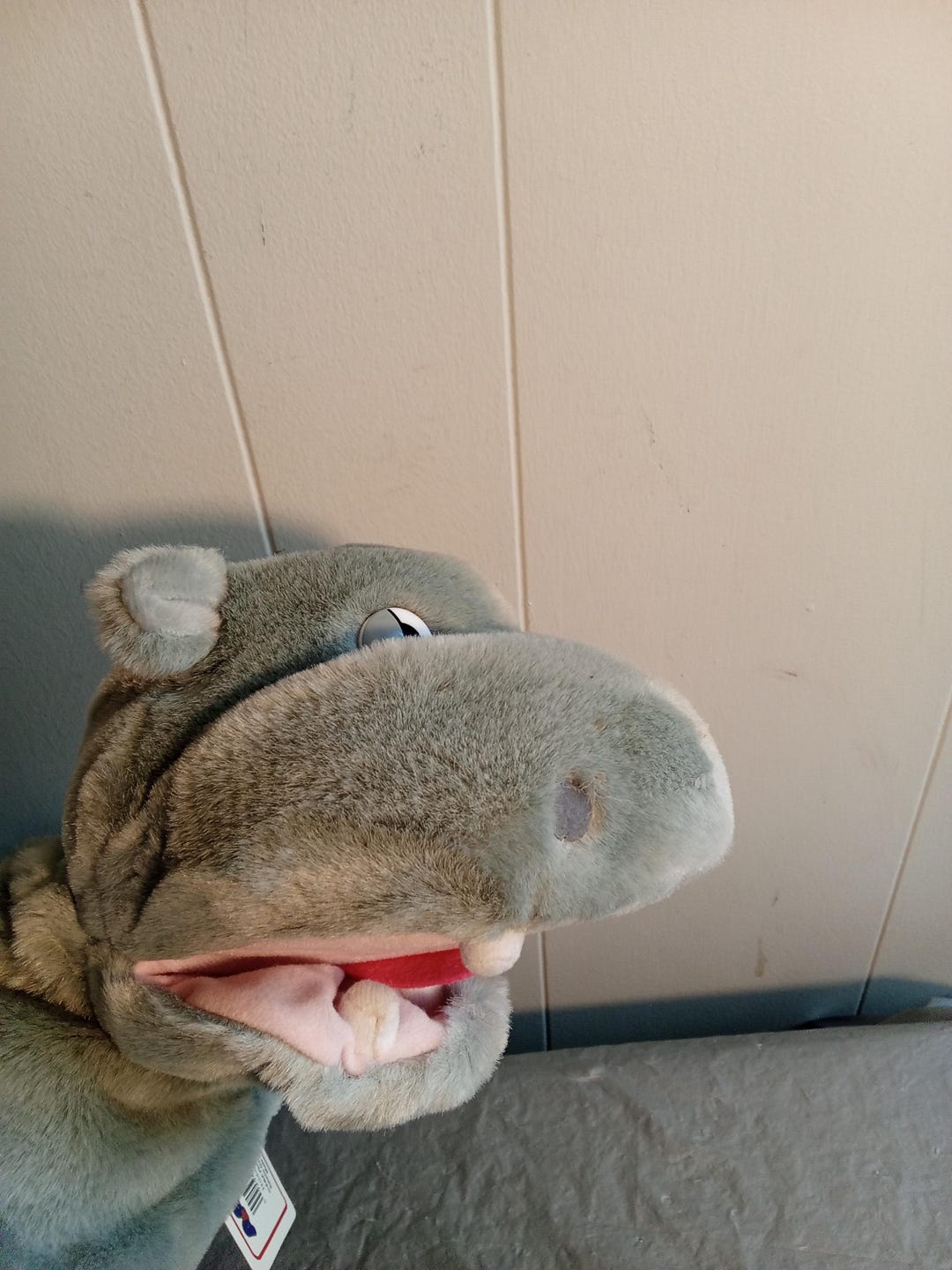 1990s A&A Plush Hippo Hand Puppet With Stuffed Head, Hippopotamus, Read ...