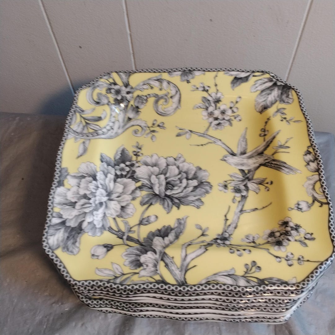 8 222 Fifth Adelaide Yellow 8 1/2" Plates, Read Description - Etsy