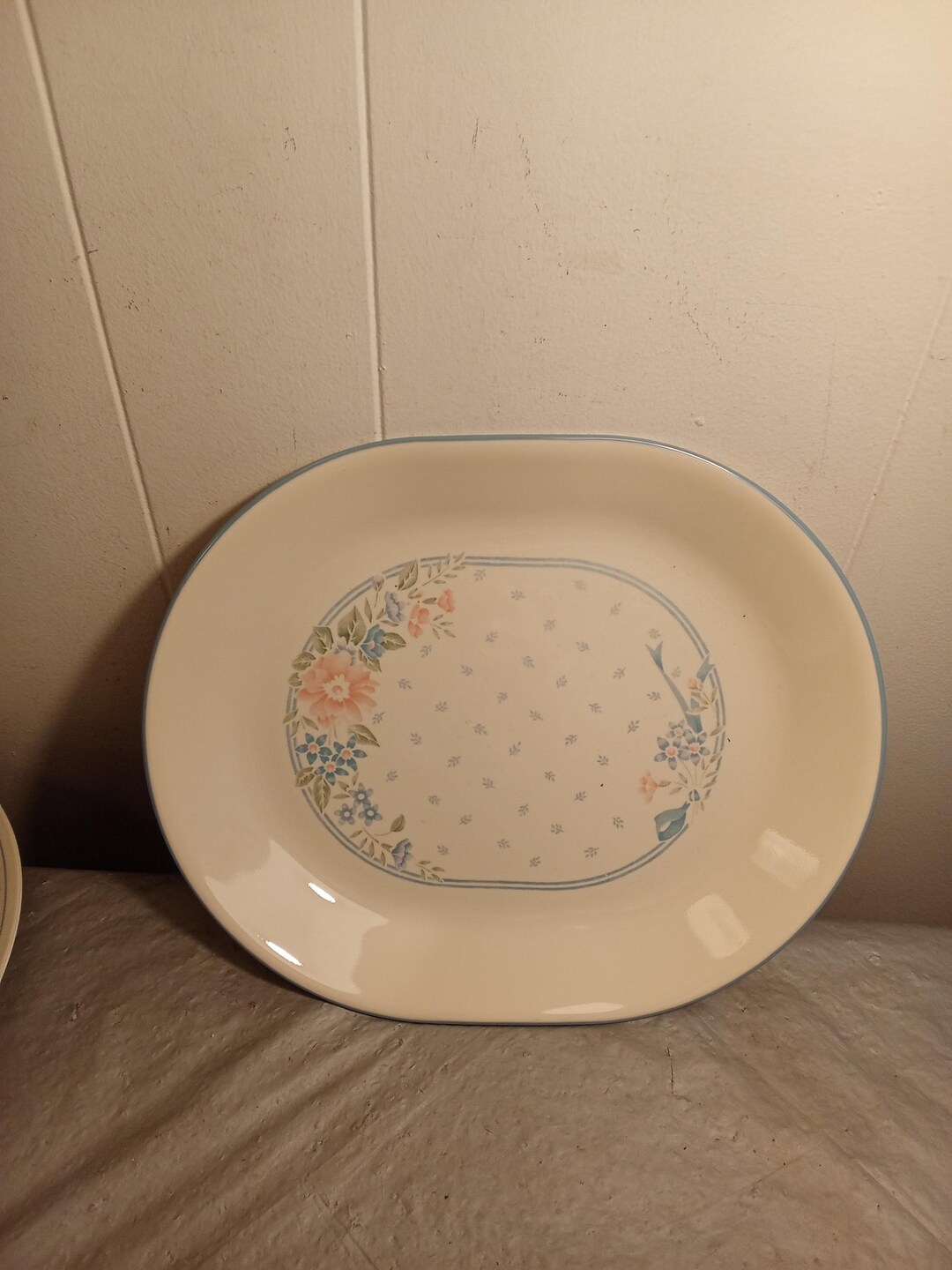 Corelle Cornerstone Symphony Platter, Pink & Blue Floral - Etsy
