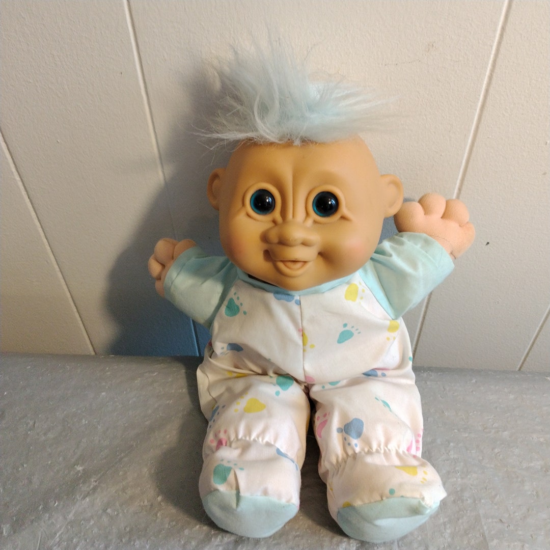 11" Vintage Russ Berrie Doll Blue Hair Blue Eyes - Etsy