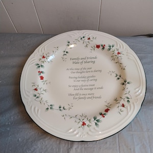 Pfaltzgraff Winterberry Platter With Family & Friends Saying - Etsy