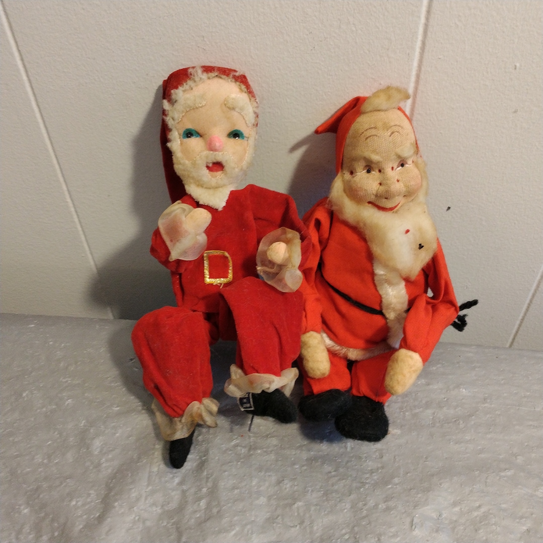 2 Vintage Posable Santa Claus Figurine, Japan Santa - Etsy