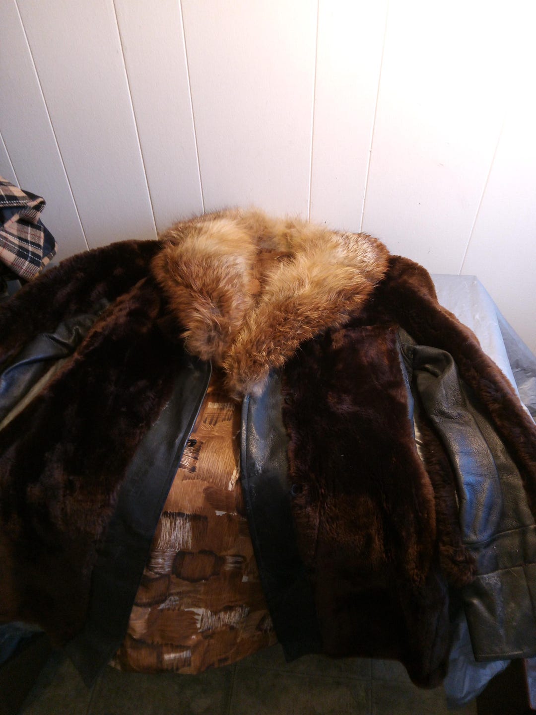 Vintage Leather & Fur Womens Coat, Read Description - Etsy