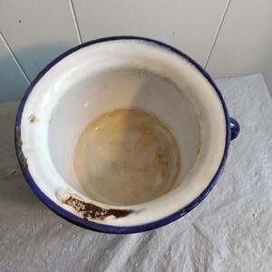 Vintage Enamelware Chamber Pot, Bowl With Handle - Etsy
