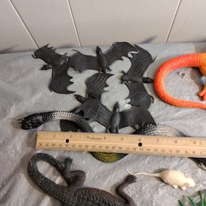 1980s 90s Lot Vintage Toys Dinosaur Bat Rubber Snake Spider Alligator ...