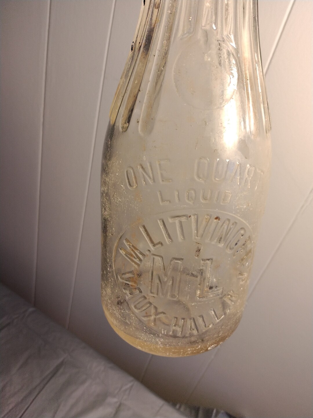Vintage M Litvinoff Vaux Halls NJ Milk Bottle, Quart Milk Bottle - Etsy