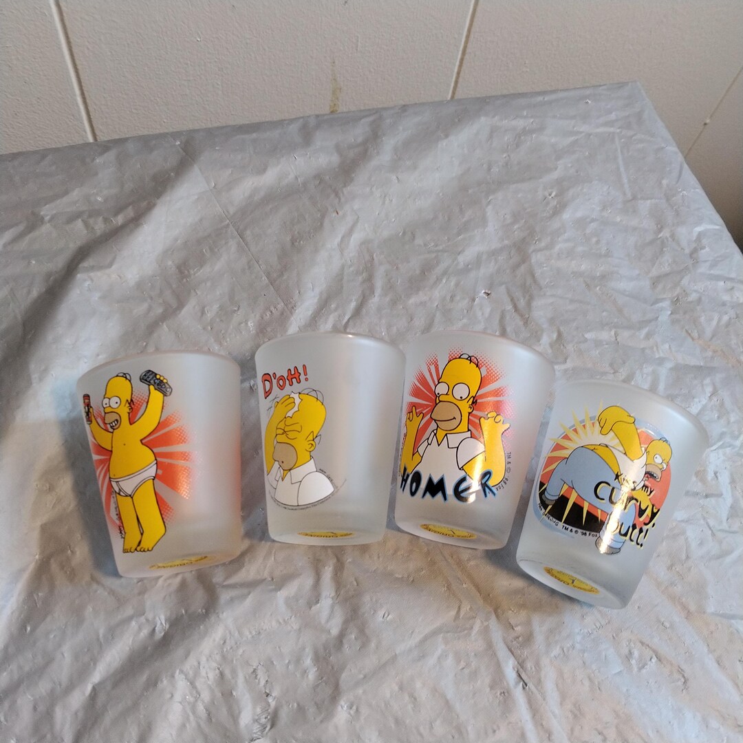 4 Edition 1 1990s the Simpsons Shot Glasses, Home Simpson - Etsy