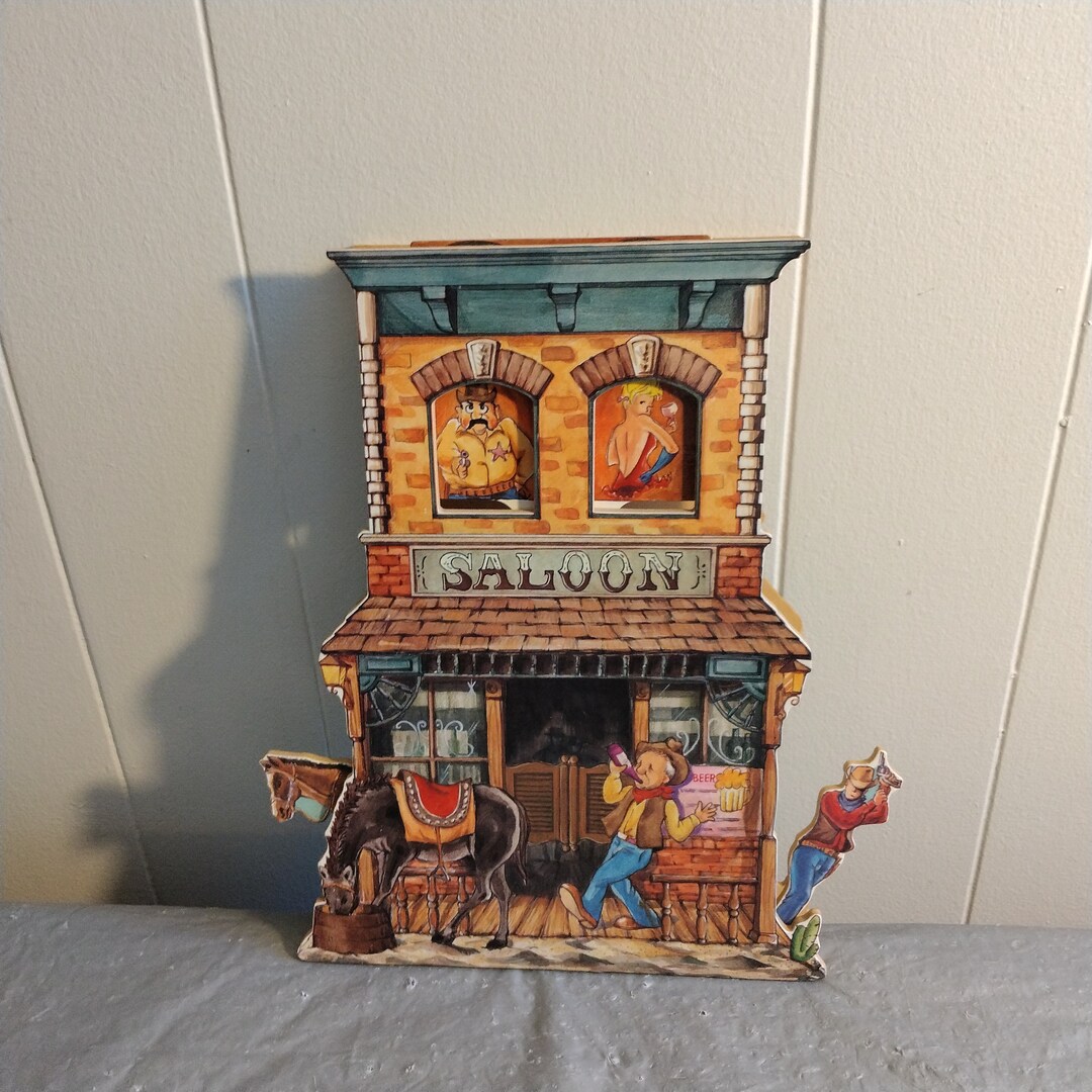 Vintage Wind up Musical Animated Western Saloon Music Box - Etsy