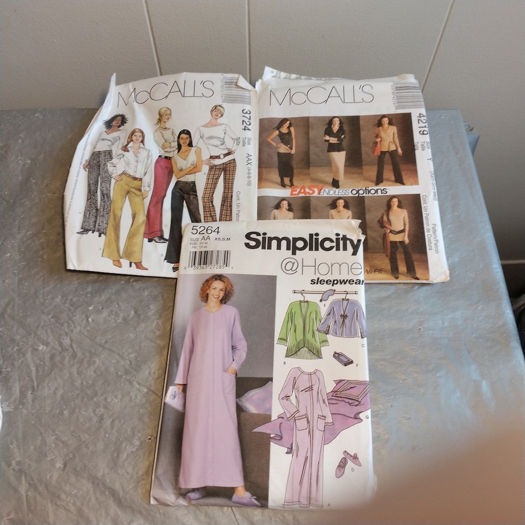 3 Uncut Mccall's Simplicity Patterns, Mccalls 4219 3724 Simplicity 5264 ...