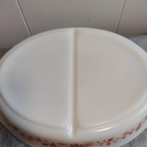 Vintage Pyrex Orange Floral Divided Dish Bowl, Pyrex Promotional, Look ...