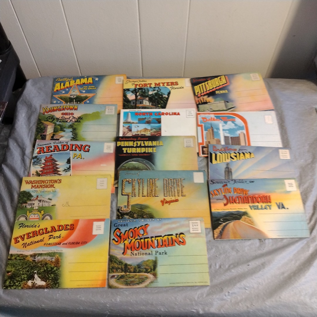 14 Vintage Fold Out Postcards, Uncirculated - Etsy