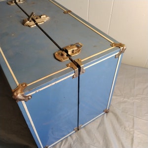 19" Vintage Metal Doll Trunk, Travel Doll Case, Little Girl With Poodle ...