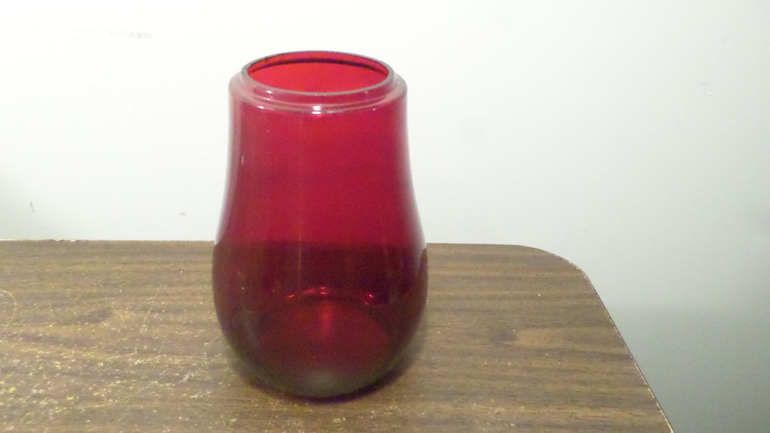 Vintage Red Glass Lamp Lantern Shade - Etsy