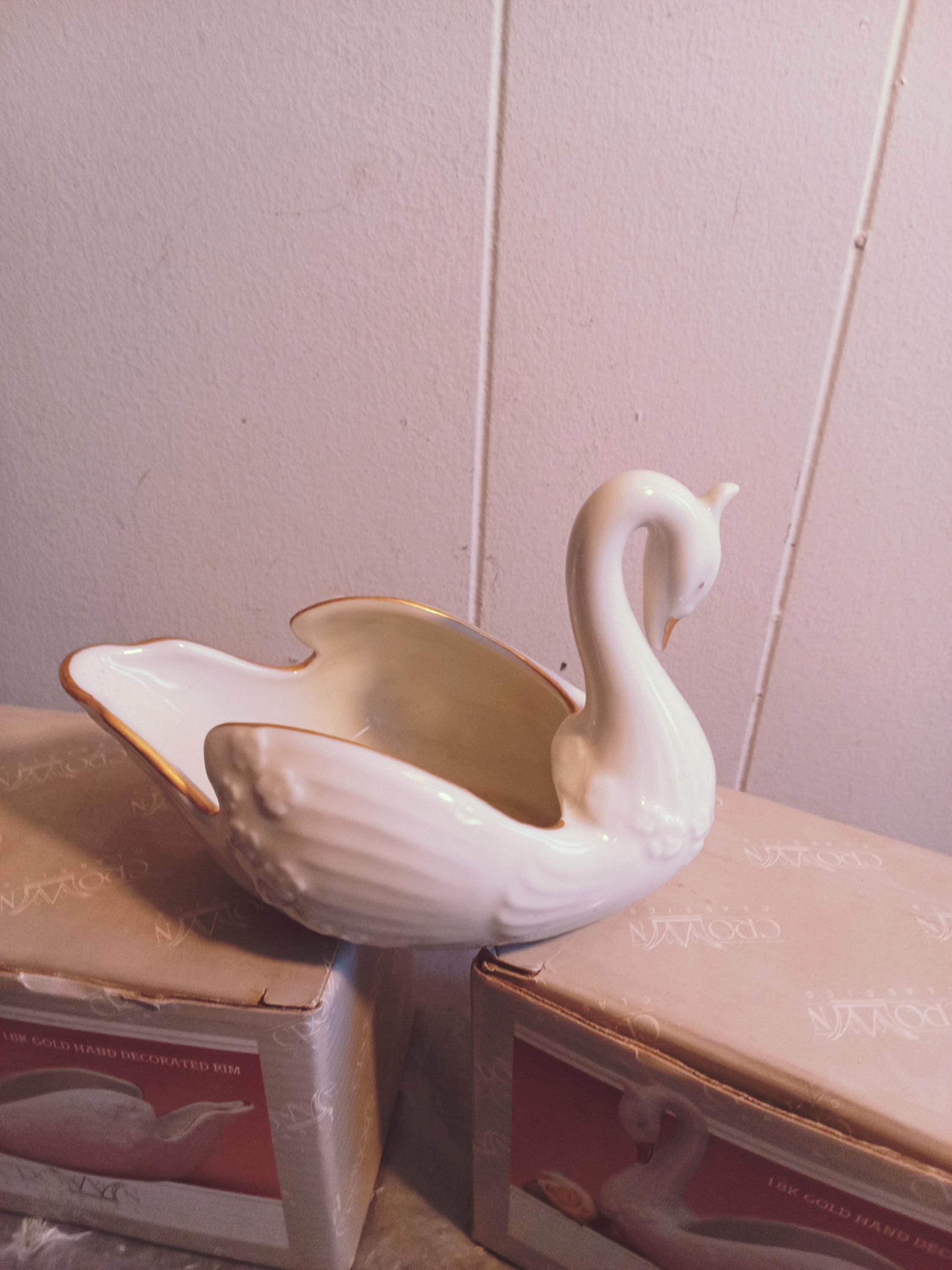 4 1980s Vintage Crown Classics by Whitehall 18K Hand Decorated Swan - Etsy
