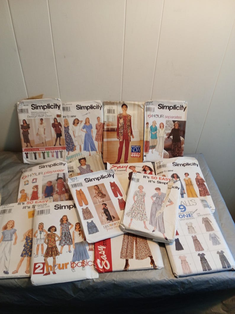 Lot of Vintage Simplicity & Other Kids Adult Sewing Patterns, Paper ...