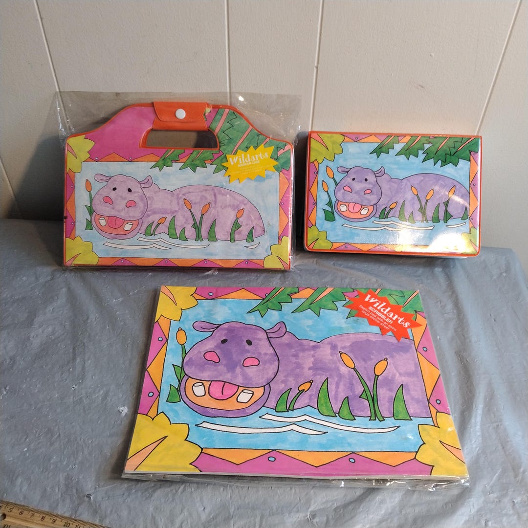 Wildarts Hippo Kid's Art Craft Kit, Markers Paint Kit, Hippopotamus ...