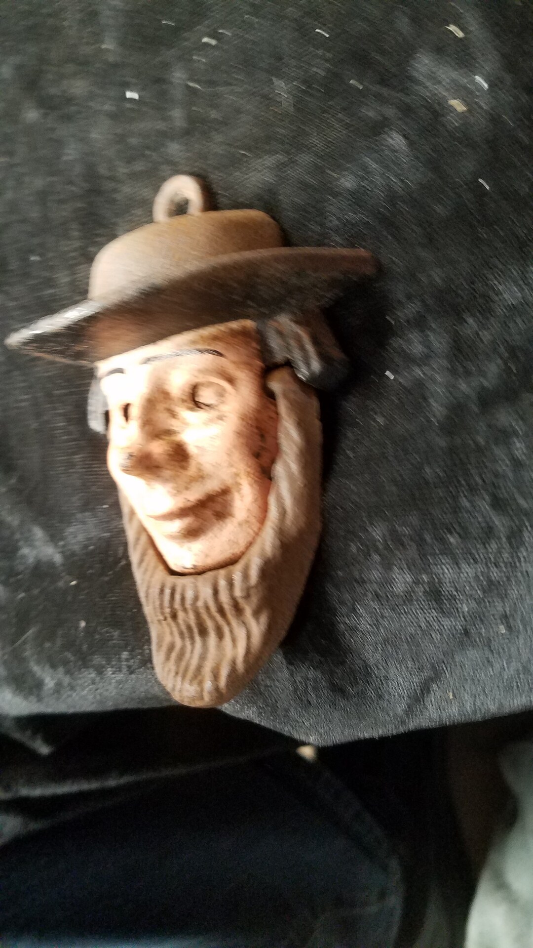 Vintage Wilton Cast Iron Amish Man Door Knocker Eyes Open Close Knocker ...