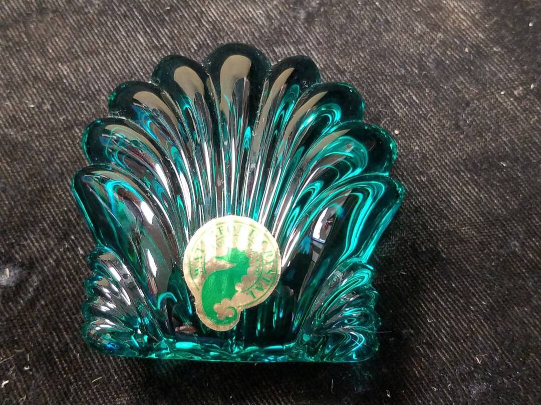 Waterford Crystal Green Glass Paperweight With Sticker 2-1/2 X 2-3/4 - Etsy