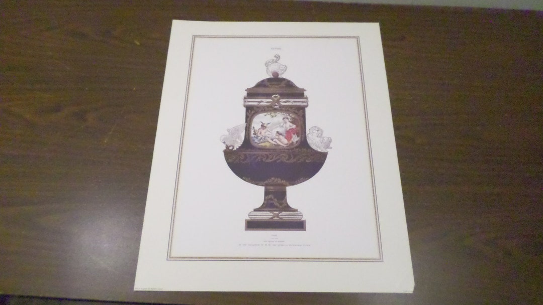 Vintage Sevres Art Print, Sevres Urn Vase Art Print, Printed England ...