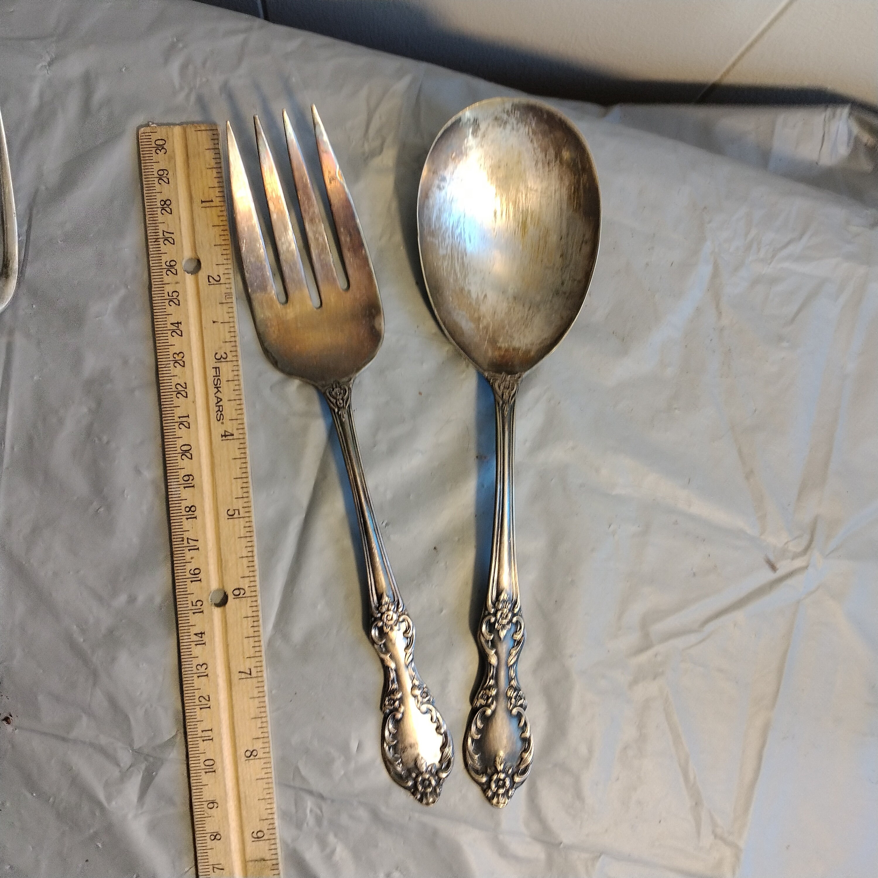 2pc Vintage Wm Rogers Mfg Co Extra Plate Serving Utensils Spoon & Fork ...
