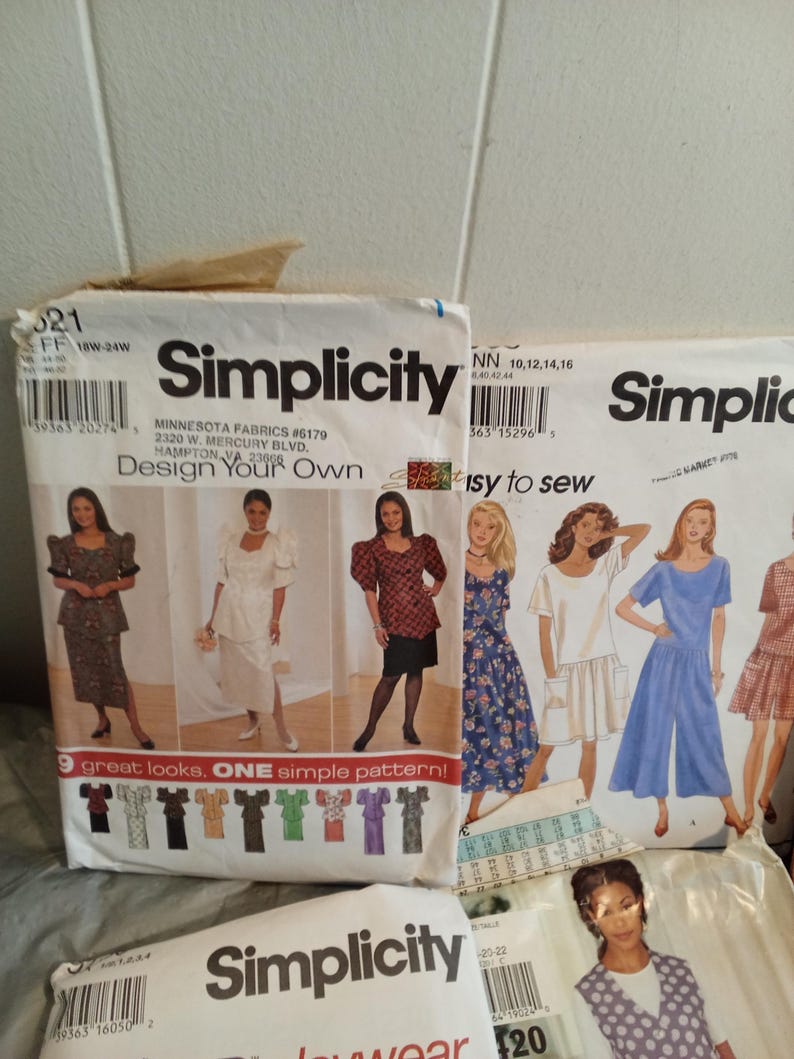 Lot of Vintage Simplicity & Other Kids Adult Sewing Patterns, Paper ...