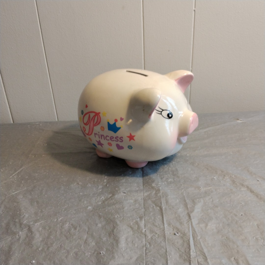 Vintage White Pig Piggy Bank, Princess Piggy Bank - Etsy