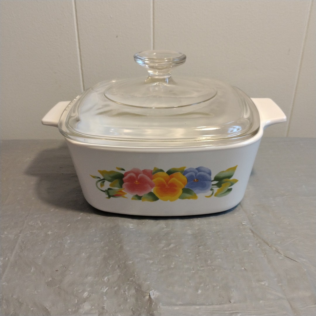 Set of 2 Corning Ware Pansy Casserole Dish With Lid - Etsy