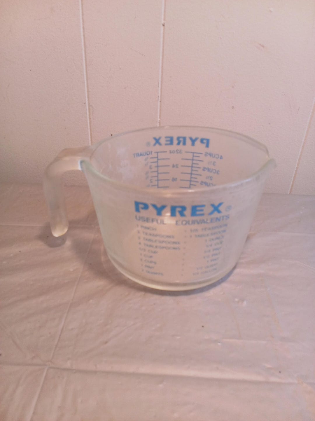 Pyrex 4 Cup Measuring Cup With Blue Writing - Etsy