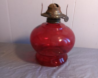 1950's Vintage Ruby Red Oil Lamp Base - Etsy