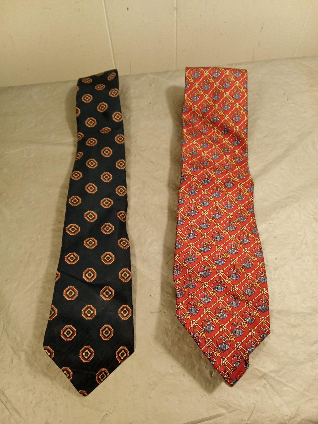 2 Mens Silk Ties, Hardy Amies, Fregerick Theak England Necktie - Etsy