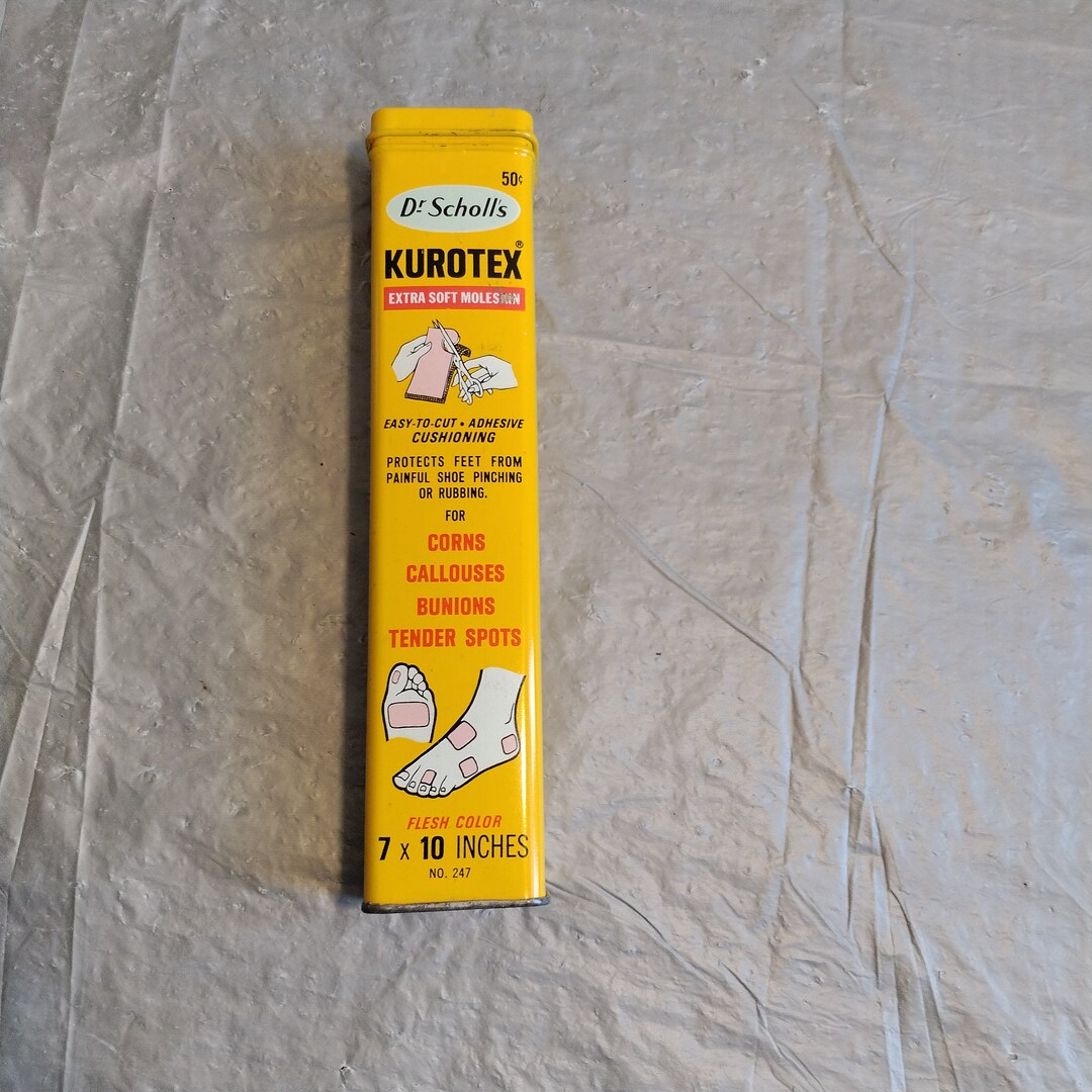 Vintage Dr Scholls Kurotex Moleskin Tin With Contents - Etsy